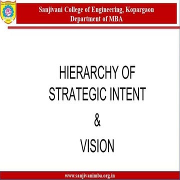 301 STRATEGIC MANAGEMENT TOPIC strategic intent and vision | PPTX