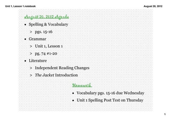 Unit 1, Lesson 10 | PDF | Homework and Study | Education