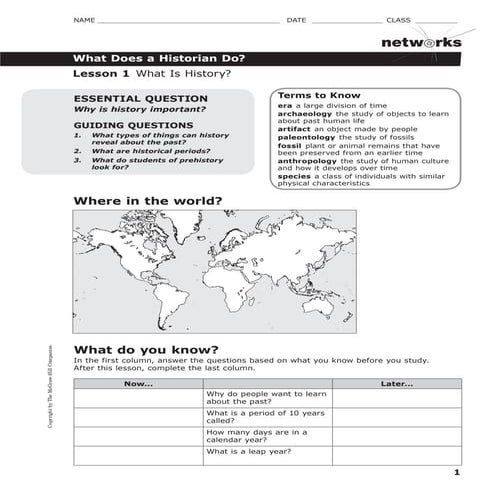 Unit 1 lesson 1 6th grade ss workbook | PDF