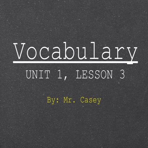 Unit 1 Lesson 3 | PPT