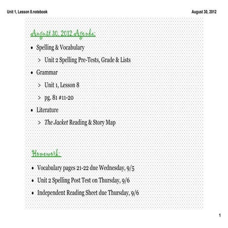 Unit 1, Lesson 8 | PPT