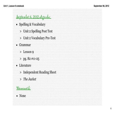 Unit 1, Lesson 9 | PPT