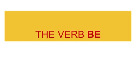 Mapa verb to be | PPT