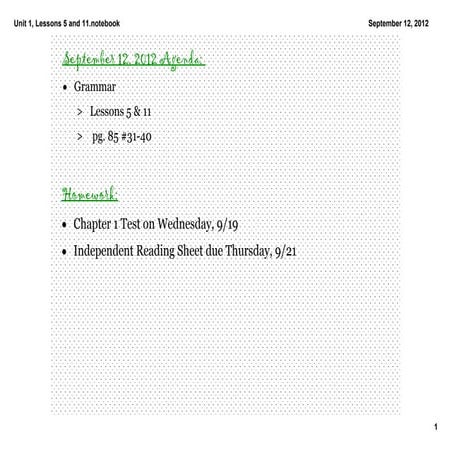 Unit 1, Lessons 5 and 11 | PPT