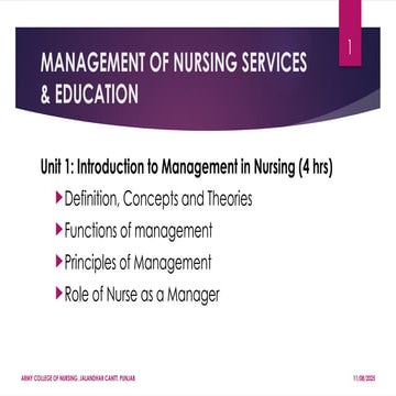 Introduction to Nursing Management | PPSX