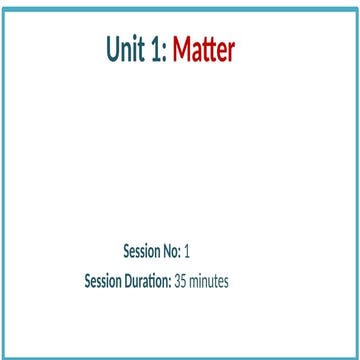 Unit 1 MATTER PPT CISCE GRADE 8 CHEMISTRY | PPTX