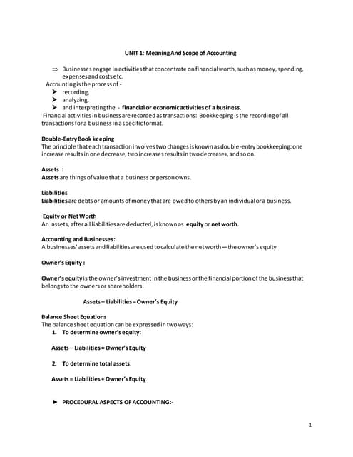 Introduction to Accounting- class 11 | PPTX