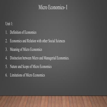 Introduction to Economics (Micro Economics) | PPTX