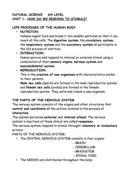 Unit 2 natural science 4th nueva | PDF