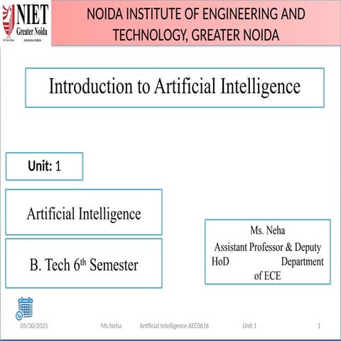 Unit1_AI FOR 3RD YEAR STUDENTS AKT UNIVERSITY | PPT