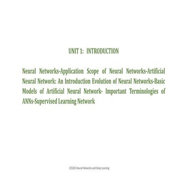 Unit1 Neural Networks And Deep Learningpdf 