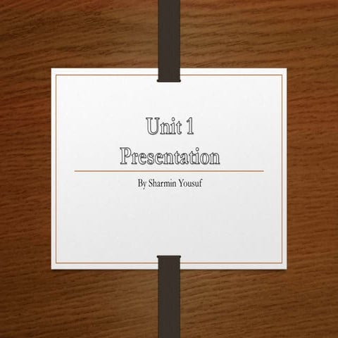 Unit 1 | PPT