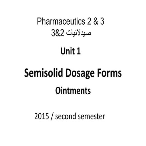 Semi solid dosage form | PPT