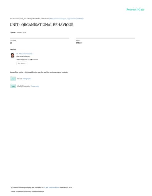 Organisational Behaviour. | PPTX