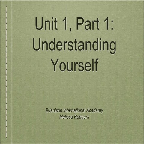 Understanding Yourself Unit 1, part 1 | PPTX | Education