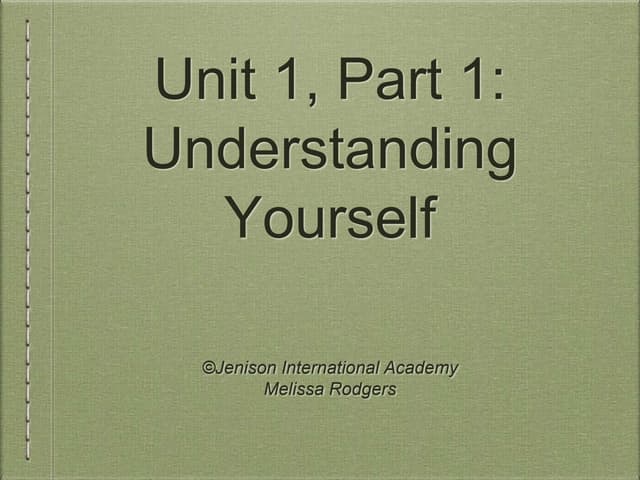 Knowing yourself presentation | PPT