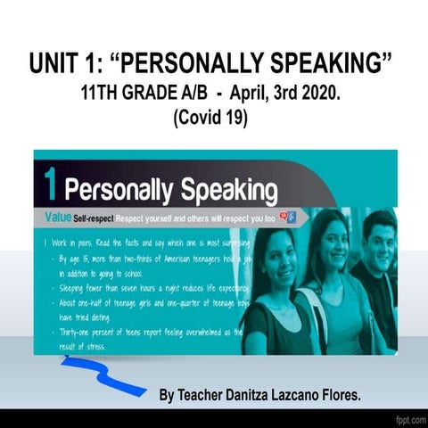 Unit 1: Personally Speaking 11th grade A and B. April, 3rd class | PPT