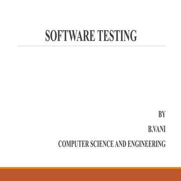 UNIT-I 19CS408T - Software Testing Notes | PPTX