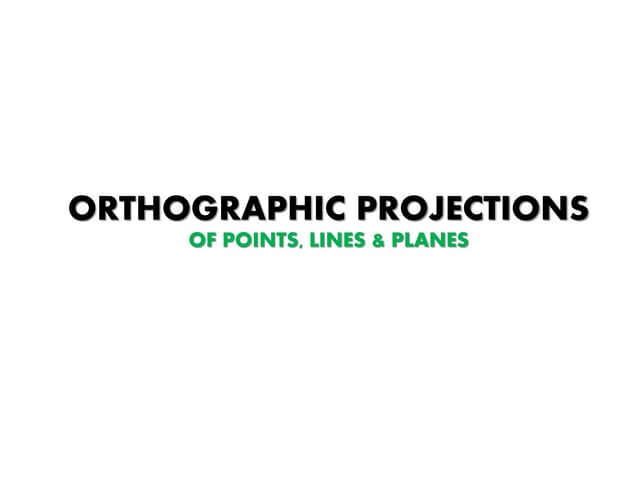 Engineering Graphics - Projection of points and lines | PPT