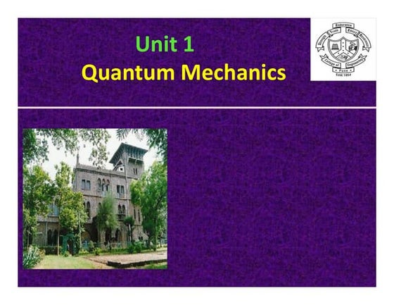 Quantum mechanics for Engineering Students | PDF