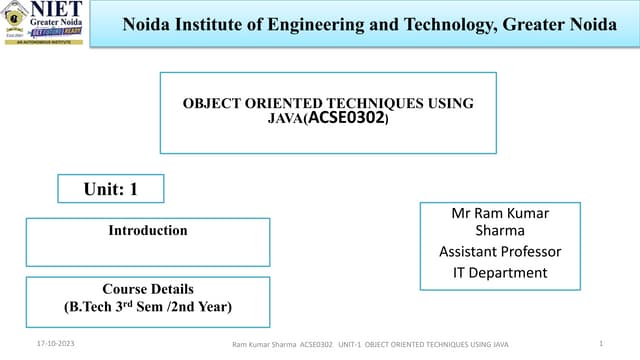 Object Oriented Programming Using Java Ppt 4835