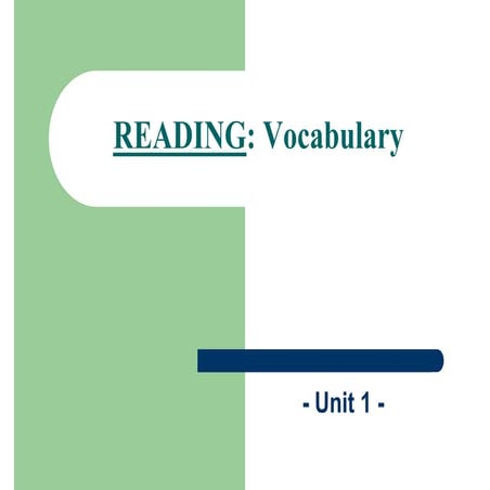 UNIT 1_READING_vocabulary.pdfainglesverlo | PDF