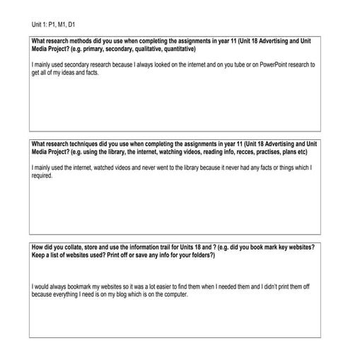 Unit 1 research methods worksheet | DOC