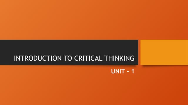Conclusions in Critical Thinking | PDF