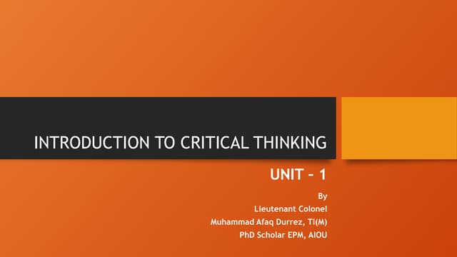Conclusions in Critical Thinking | PDF