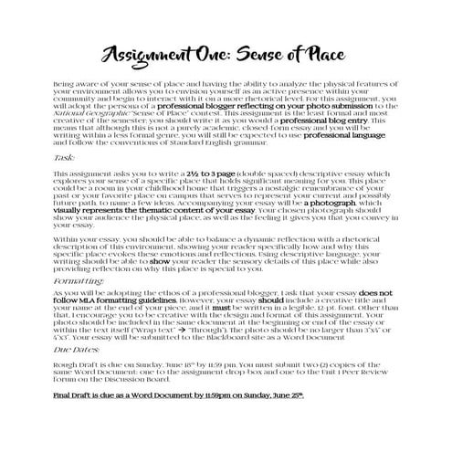 DESCRIPTION OF A PLACE | PPT