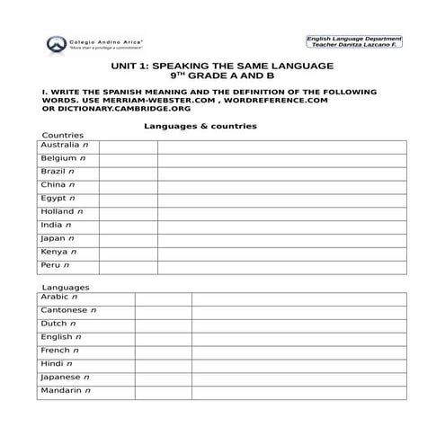 Unit 1: Speaking the same language | PDF