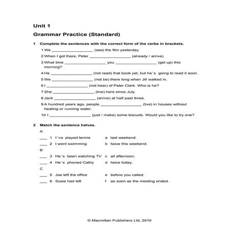 Unit 1 standard | DOC