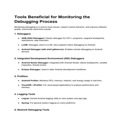 Unit 1 Tools Beneficial For Monitoring The Debugging Processpdf 0902