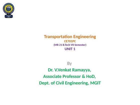 Road Development plans of India-Transportation Engineering | PPTX