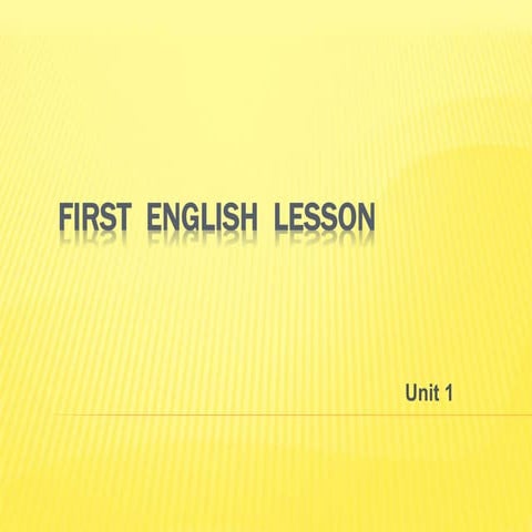 Unit 1 verb to be | PPT