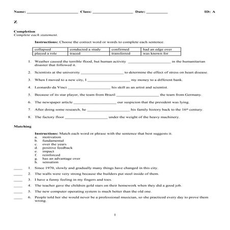 Unit 1 vocabulary activitiy | PDF