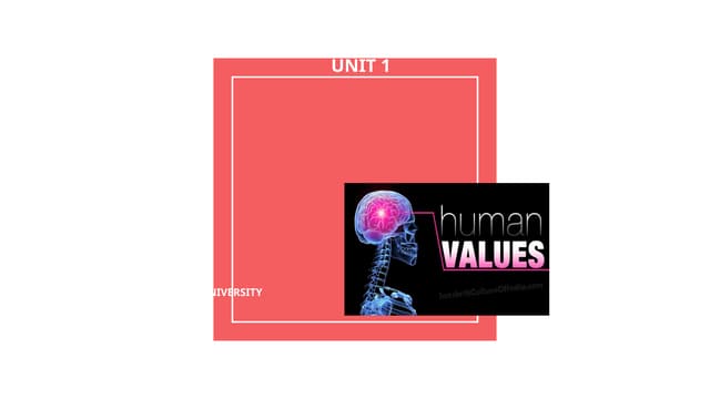 Human Values unit 1 | PDF