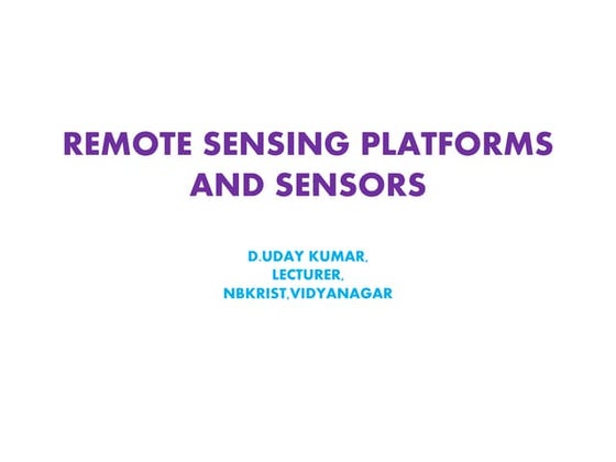 Chapter 1 (Introduction to remote sensing) | PPT