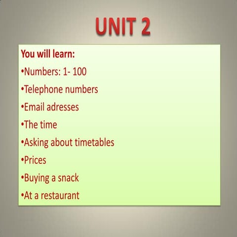 Unit 2 | PPT