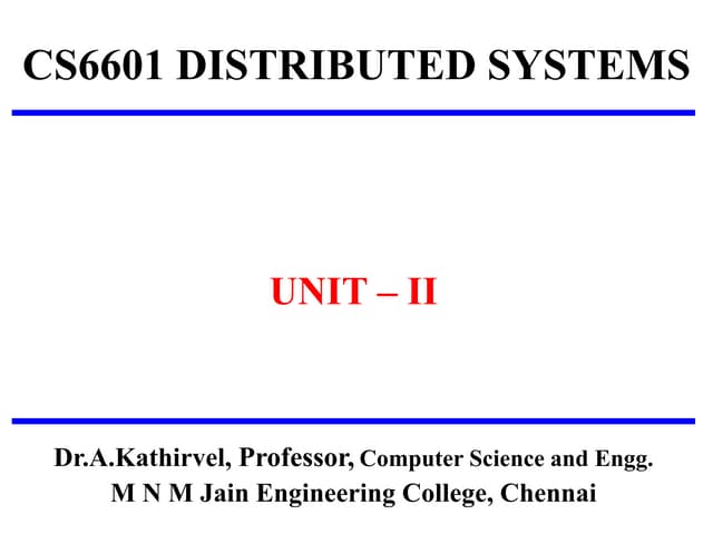 Cs6601 Distributed Systems Ppt Free Download