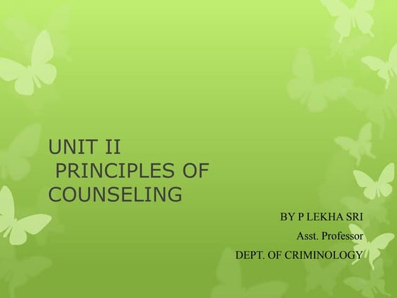 The counselling process; Stages of the counselling process | PDF