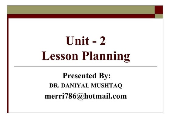 Lesson planning | PPTX