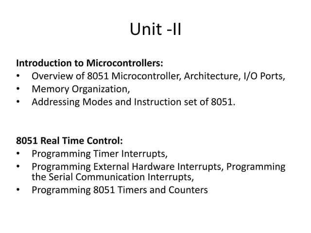 Embedded System Microcontroller 8051 | PPTX
