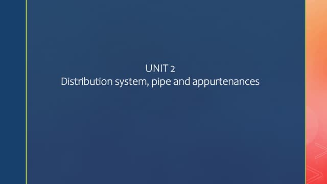 Water distribution system _ Building Utilities - Plumbing and ...PPT-BU ...