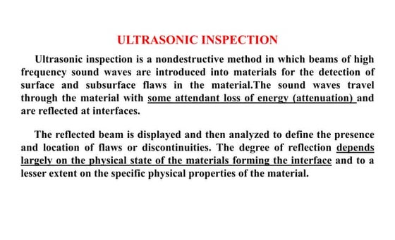 ULTRASONIC TESTING REPORT | DOCX | Physics | Science
