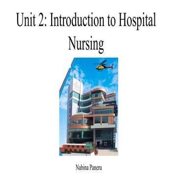 Introduction to Hospital Nursing: Admission, Discharge | PDF