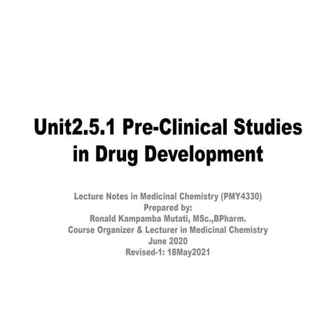 Unit 2.5.1 Preclinical Studies in Drug Development.pdf