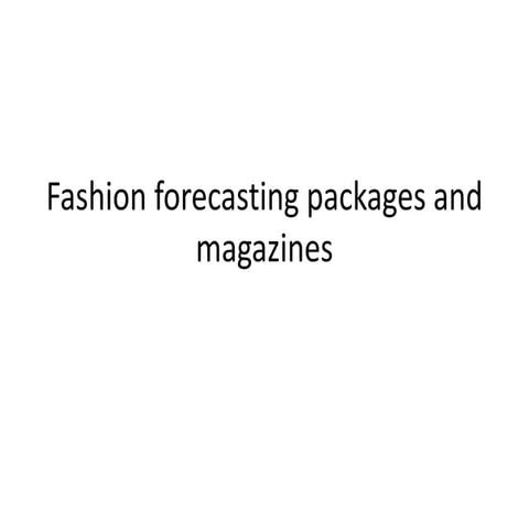 fashion forecasing process and preoceudres | PDF