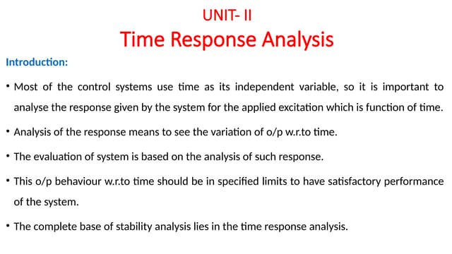 Time response in systems | PPT