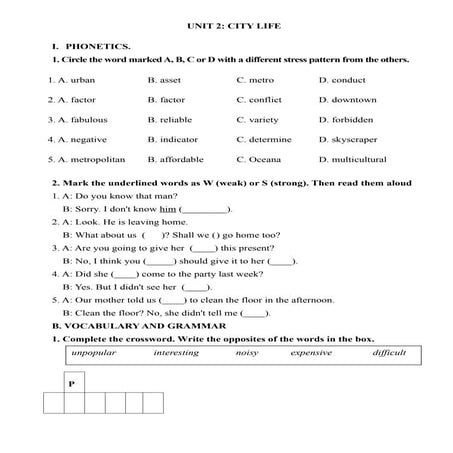 UNIT 2 English 9 for middle school students.doc